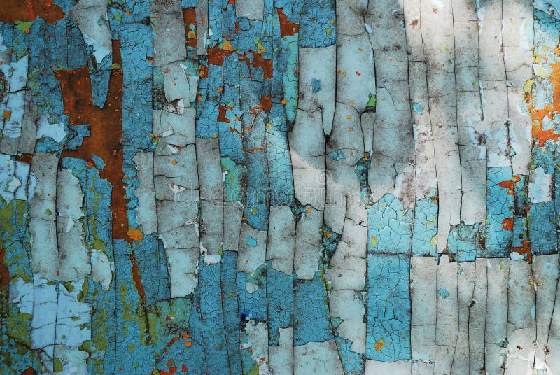 The Texture of the Multilayer Paint Blue Red White. Natural Cracks from ...