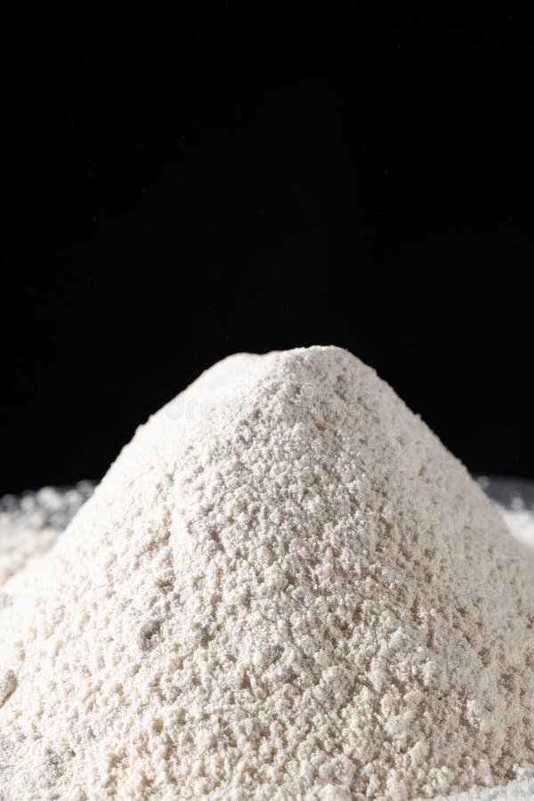 Texture of Natural Organic Whole Wheat Flour on Black Background. Stock ...