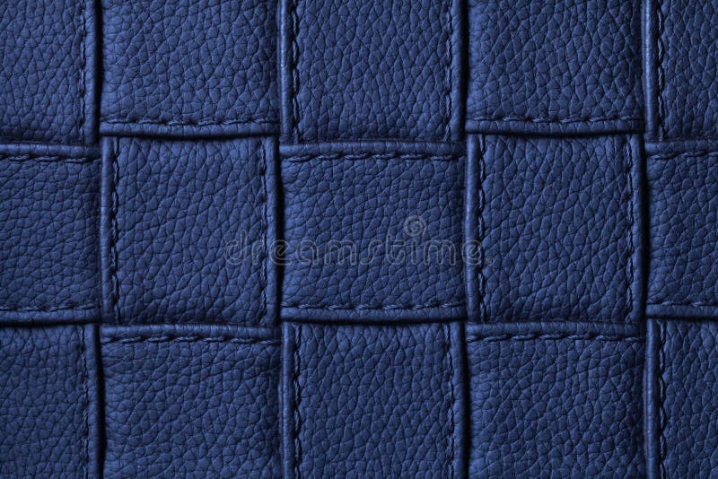 Texture of Navy Blue Leather Background with Square Pattern and Stitch ...
