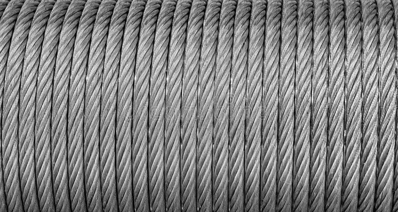 The Texture of a New Stainless Steel Cable Wrapped in a Spool. Abstract ...