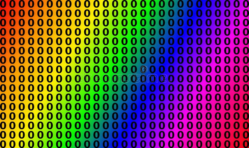Texture with Number Zero, Background, Wallpaper, Intense Linear Rainbow ...