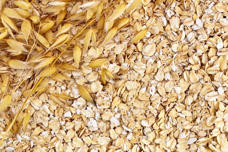 The Texture of Oatmeal with Oat Stalks Left Stock Photo - Image of ...