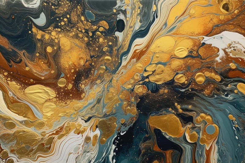 - TEXTURE- Ocean Wave Liquid, Art Gold and Marble Splash 1, Generative ...