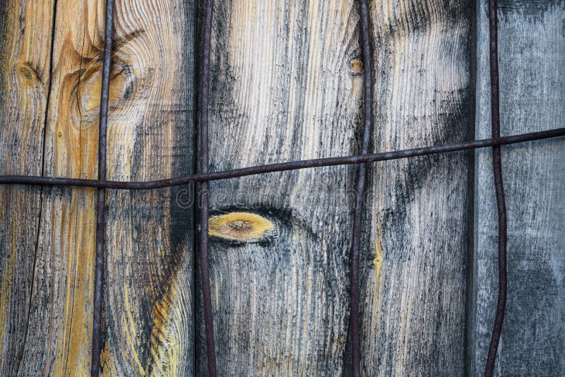 Texture Old Battered Board and Metal Bars Stock Photo - Image of rods ...