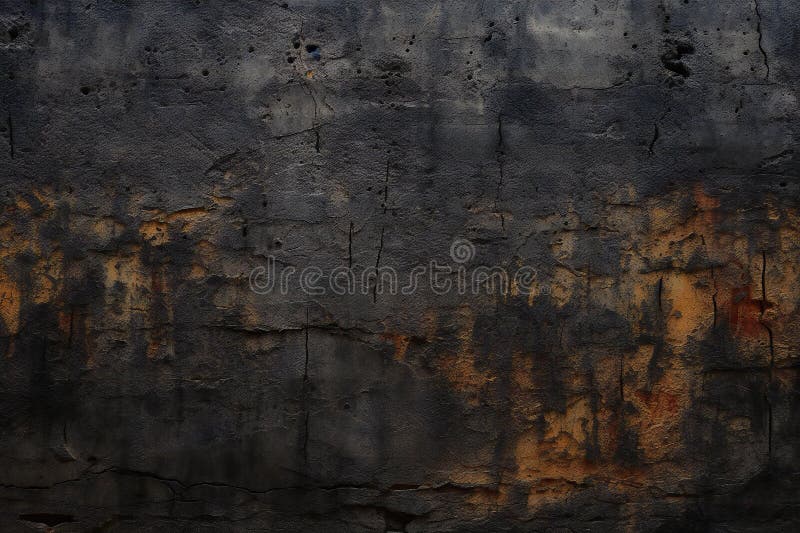 The Texture of the Old Black Wall with Cracks and Scratches, Background ...