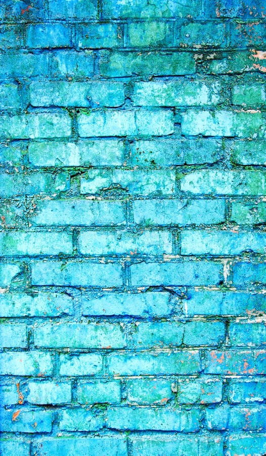 Texture of Old Blue and Gray Brick Wall Surface Stock Photo - Image of ...