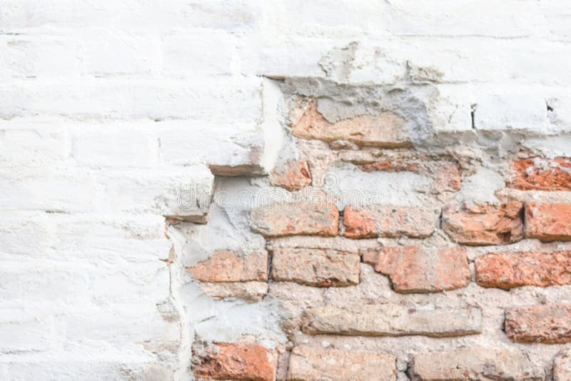 Brick Wall with a Cut of Cement and Plaster Stock Photo - Image of ...