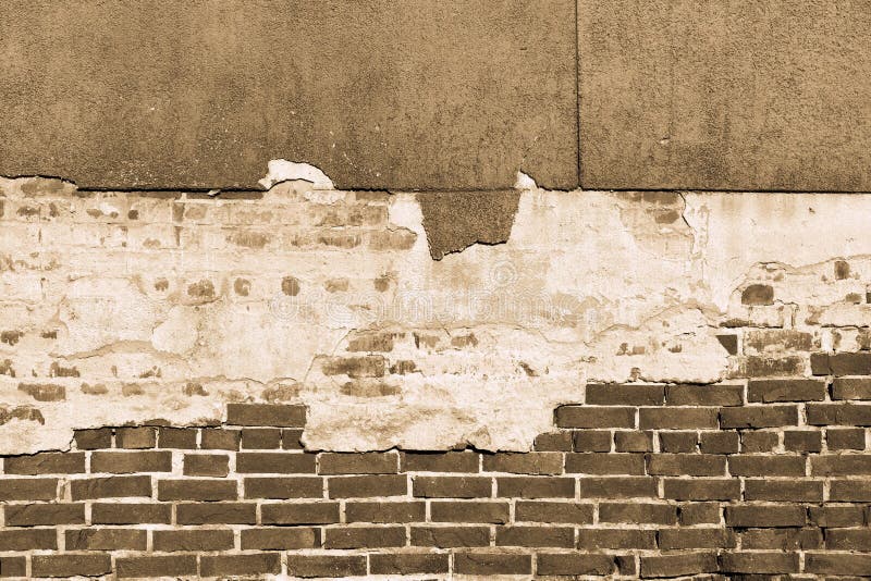 Texture of an Old Brick Wall with Destroyed Plaster Stock Image - Image ...