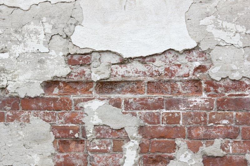 Texture of an Old Brick Wall with Fallen Plaster. Background of a ...