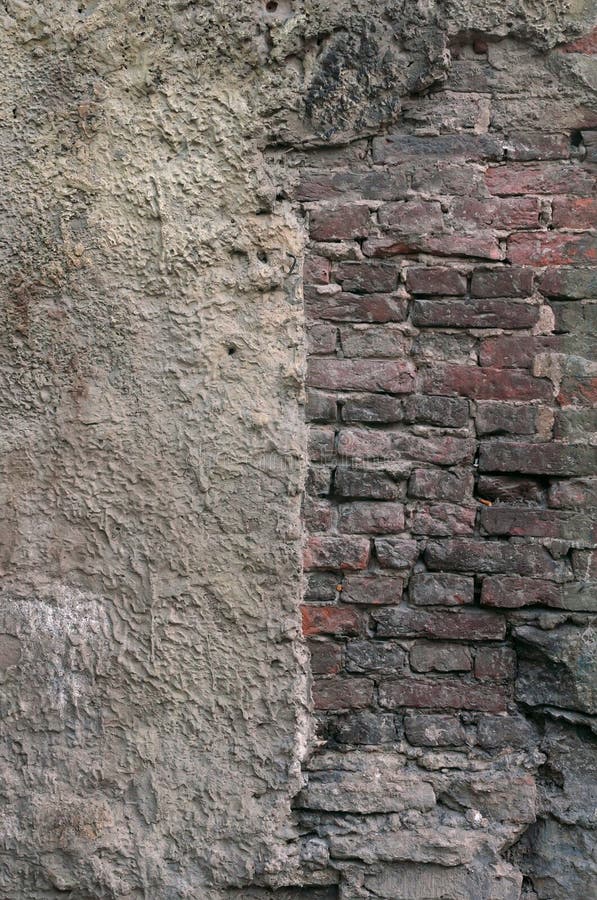 Texture of Old Brick Wall with Plaster Stock Image - Image of pattern ...
