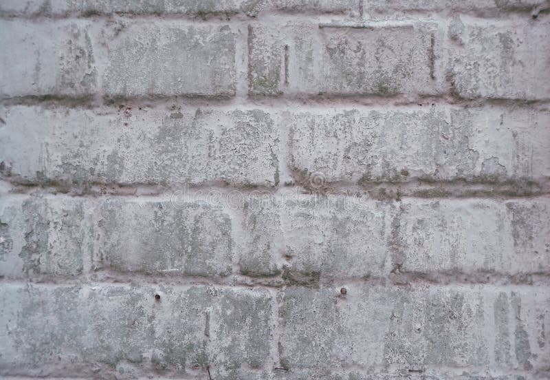 Texture of Old Brickwork Painted with Gray Paint. Weathered Background ...