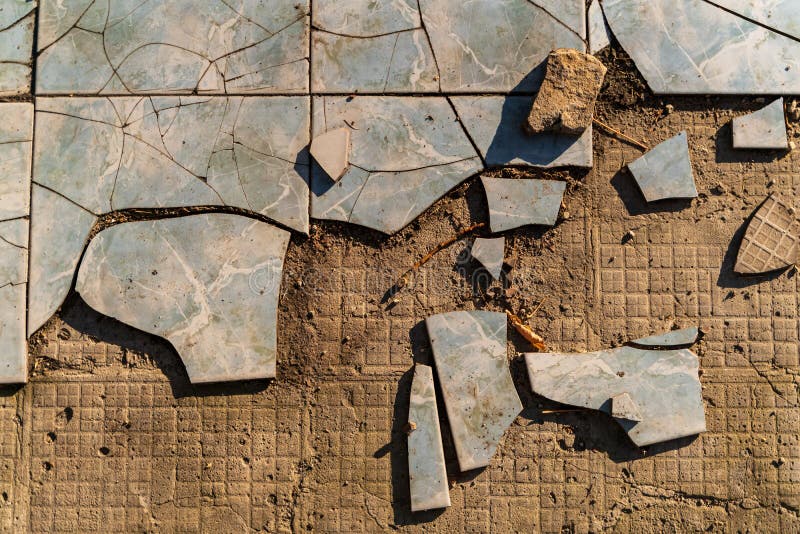 Texture of Old Broken Floor Tiles Stock Image - Image of industry ...