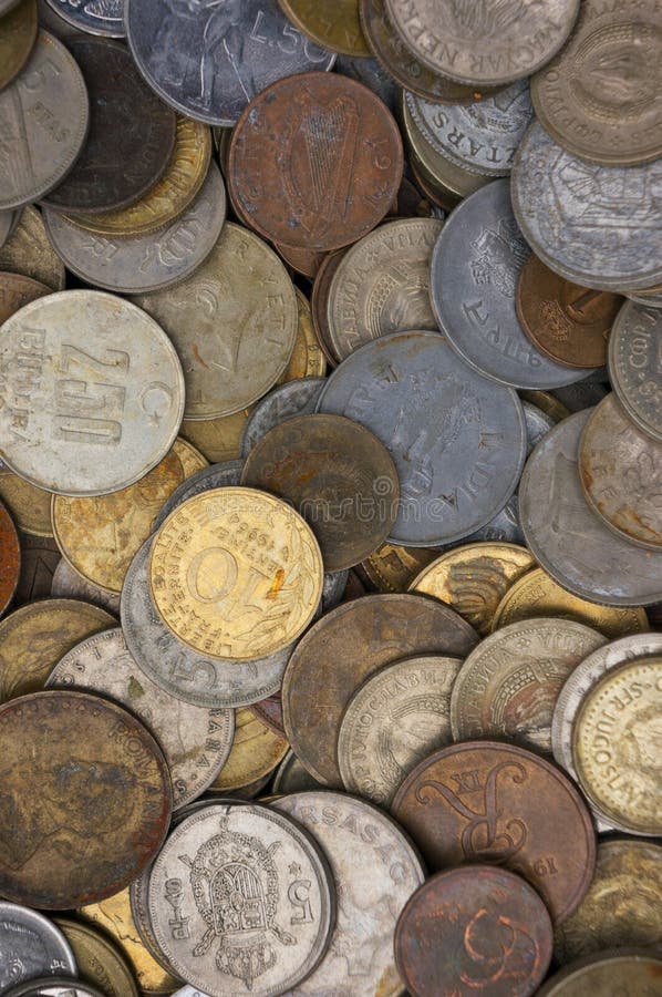 Texture of old coins stock photo. Image of queen, banking - 77053390