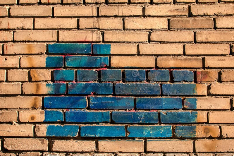 Texture of Old Colored Bricks. Close-up of a Red and Green Brick Wall ...