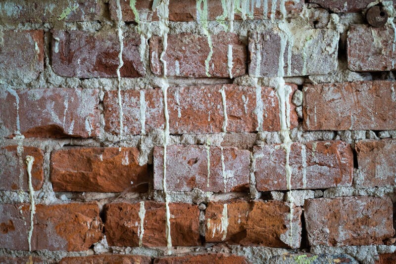 Texture of Old Cracked and Destroyed Red Brick Wall Stock Photo - Image ...
