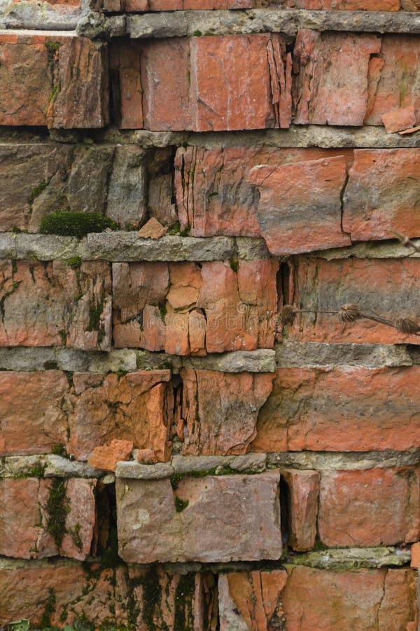 Texture of Old Crumbling Brick Wall Stock Image - Image of backdrop ...