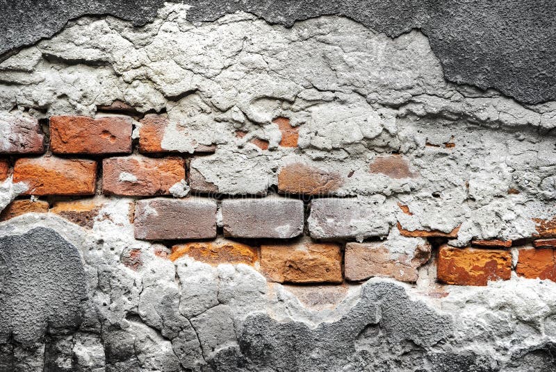Damaged Brick Wall stock image. Image of closeup, design - 257266733