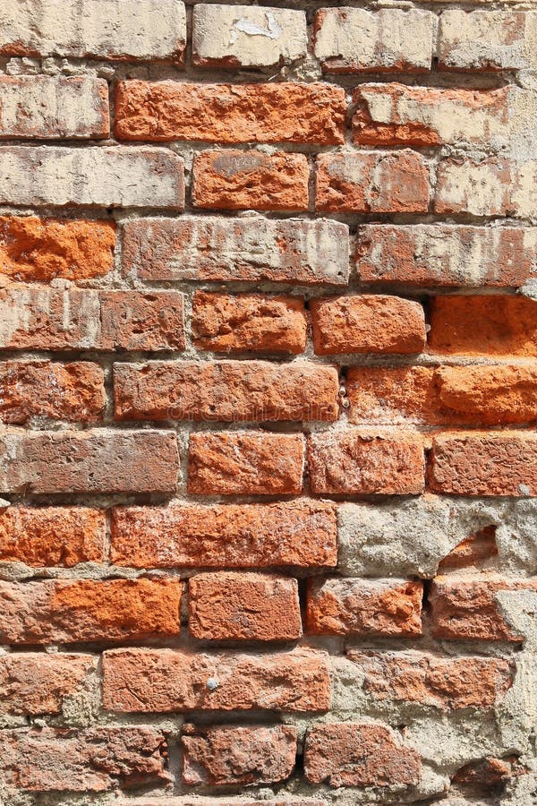 Texture of Old Dilapidated Shabby Red Brick Masonry of Red Brick Wall ...