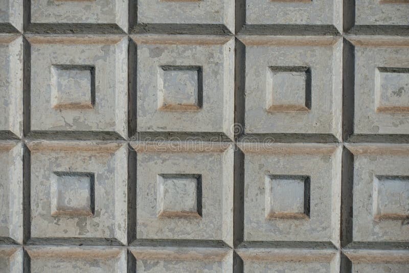 Texture of Old Light Grey Concrete Fence with Embossed Pattern Stock ...