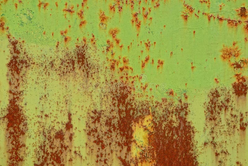 Green Red Rusty Metal Texture from an Old Wall Stock Photo - Image of ...