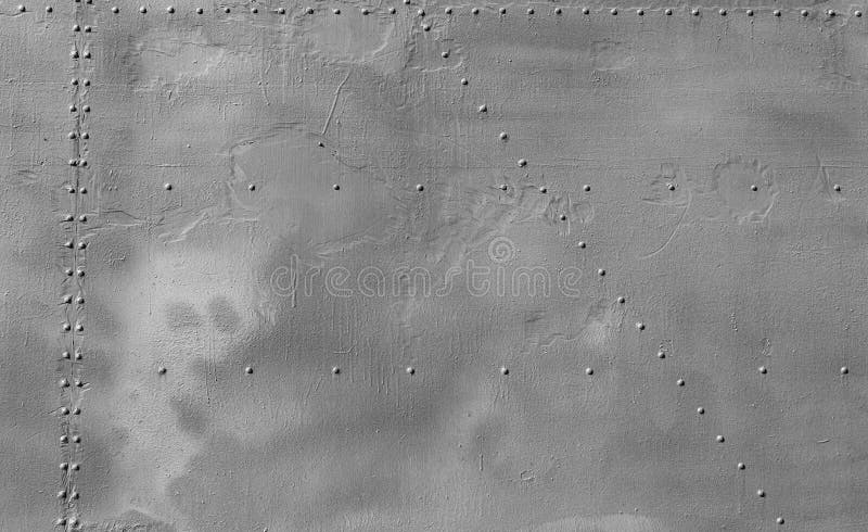Texture of Old Metal, Painted Gray with Rivets. Abstract Background ...