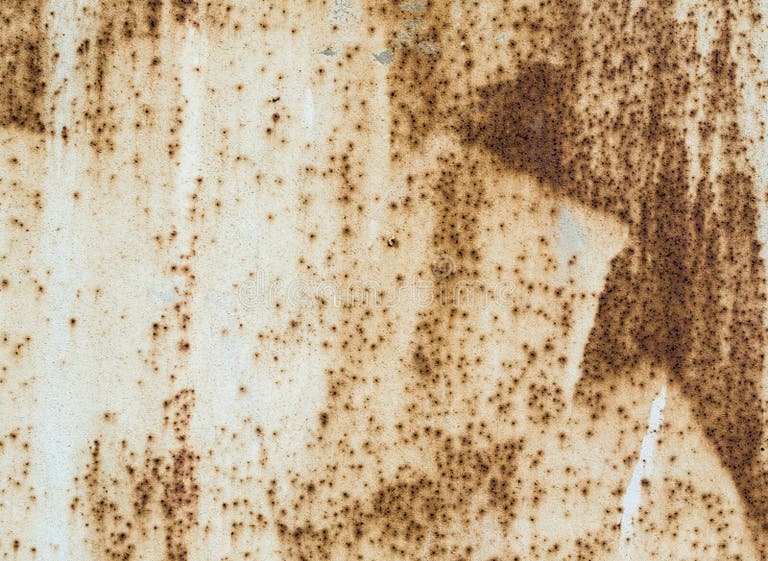 Texture Old Metal Surface Painted Beige Paint with Rust Stock Photo ...