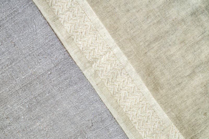 Texture of Old and Modern Linen Fabric. Homespun and Factory Textiles ...