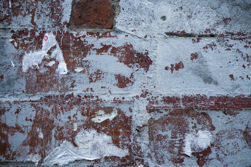 Background Image of an Abandoned Brick Wall with Painted Over Paint ...