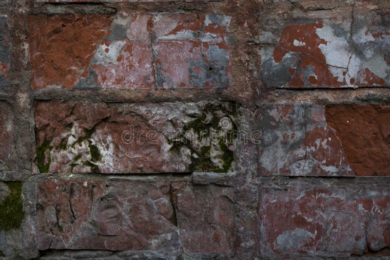 Texture of an Old Paint Covered Brick Wall Stock Image - Image of ...