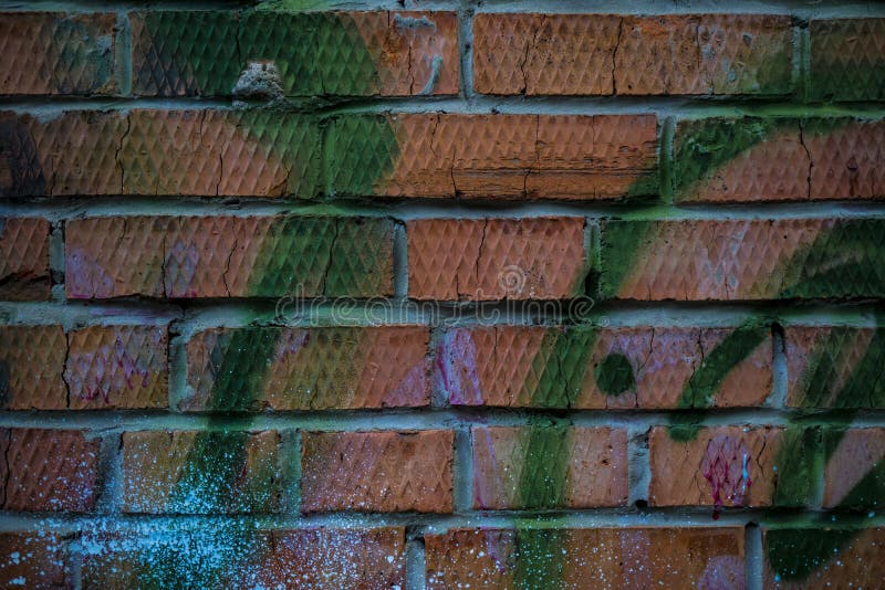 Texture of an Old Paint Covered Brick Wall Stock Photo - Image of dirty ...