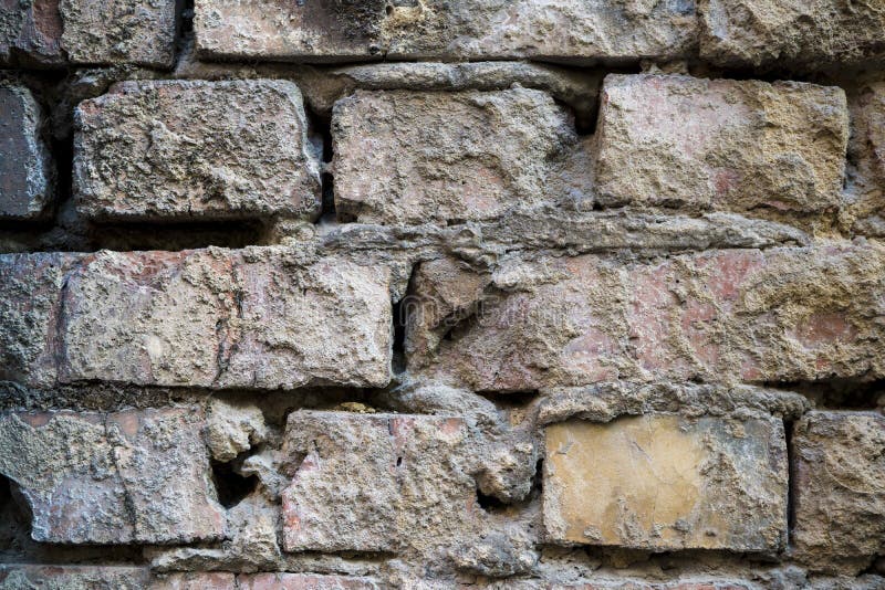 Texture of an Old Paint Covered Brick Wall Stock Photo - Image of ...