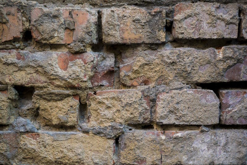Texture of an Old Paint Covered Brick Wall. Stock Photo - Image of ...