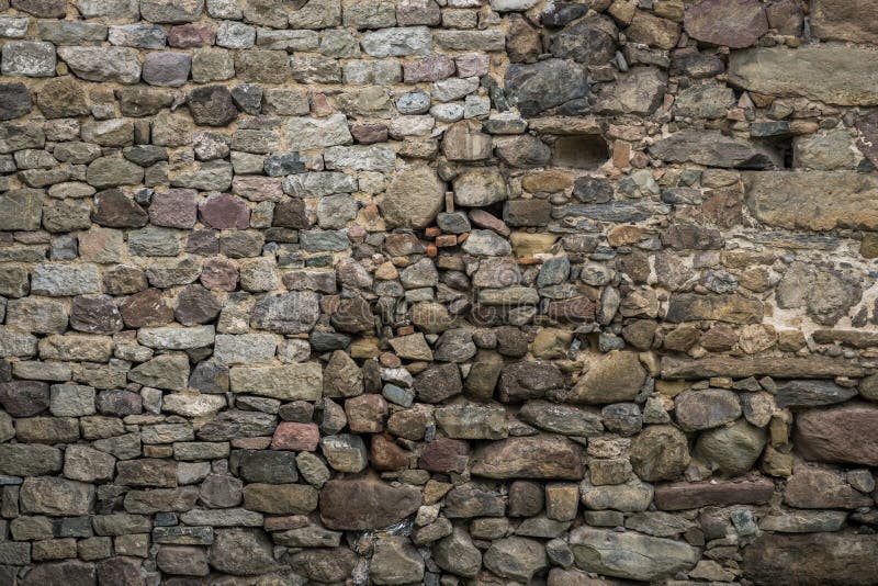Texture of Old Rock Wall for Background, Medieval Stone Wall Stock ...