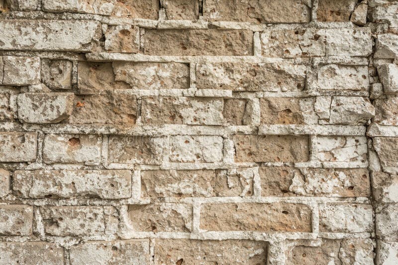 Texture of an Old Ruined Brick Wall of an Ancient Building Stock Photo ...