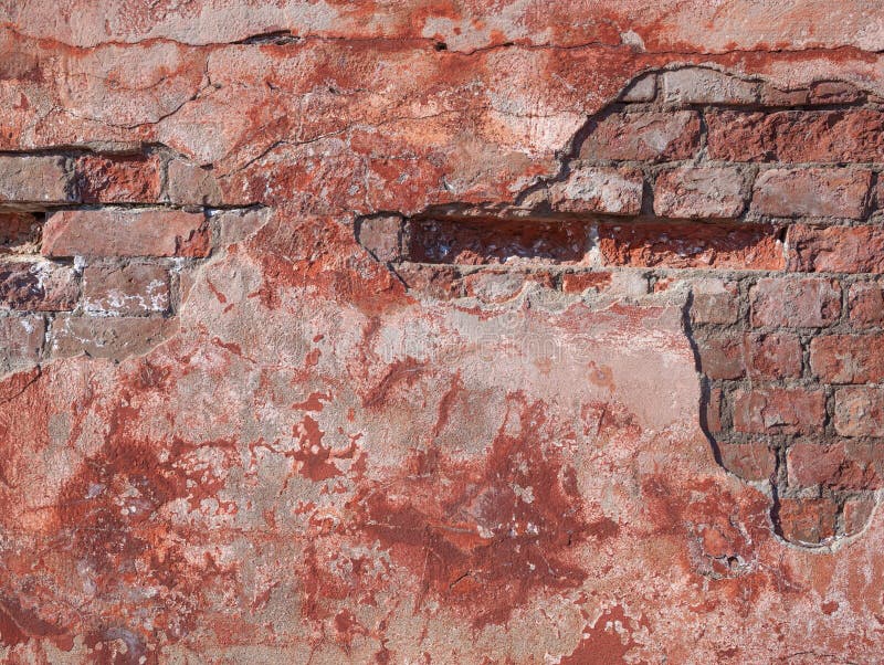 Texture of Old Rustic Wall Covered with Pink Stucco Stock Image - Image ...