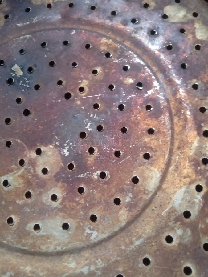 Texture of Old Rusty Copper Plate. Filter with Small Holes Stock Image ...
