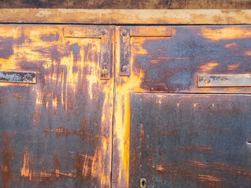 Texture of Old Rusty Old Gate with Red and Yellow Tint Stock Photo ...