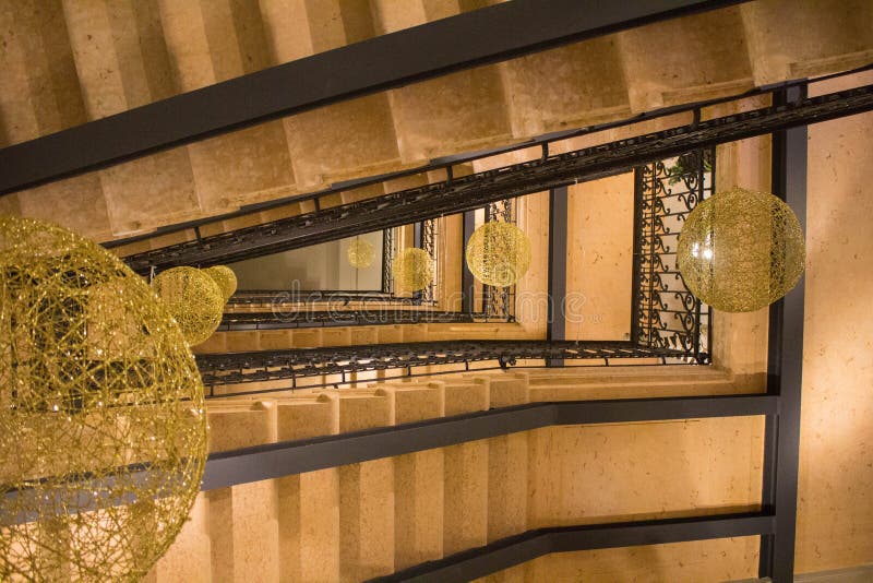 Texture of Old 50s Building Stairs Viewed from Below Stock Image ...