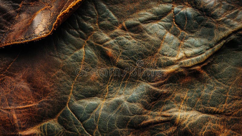 Texture of Old Shabby Worn Tight Brown Leather with Cracks. Patterned ...