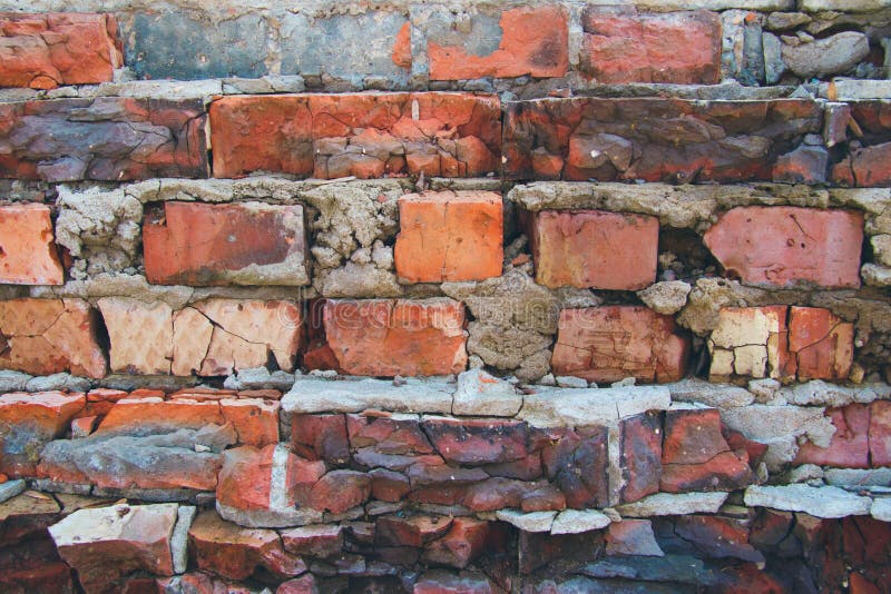 Texture of an Old Stone with a Crack. Grunge Brick Texture Stock Image ...