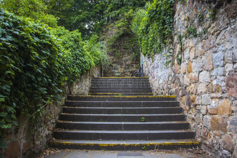 Texture of Old Stone Vintage Staircase Stairs of the Ancient Castle ...