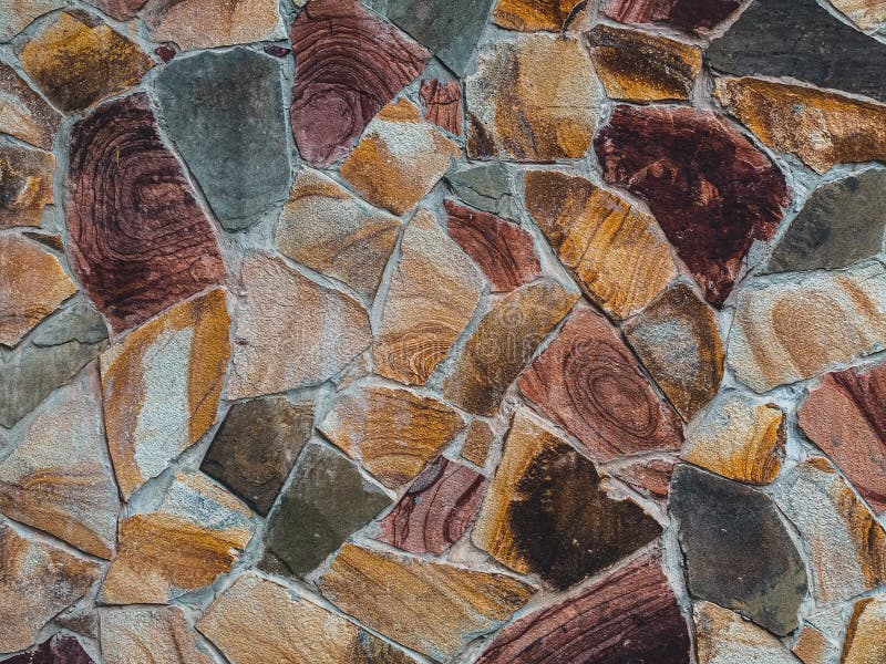 Texture of an Old Stone Wall Made of Multi-colored Slabs Stock Image ...
