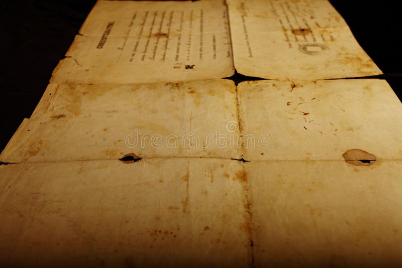 Texture Old Vintage Yellowed Paper, Writing Papers Stock Image - Image ...