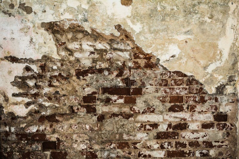 Texture of an Old Wall of an Ancient Building with a Ruined Plaster ...