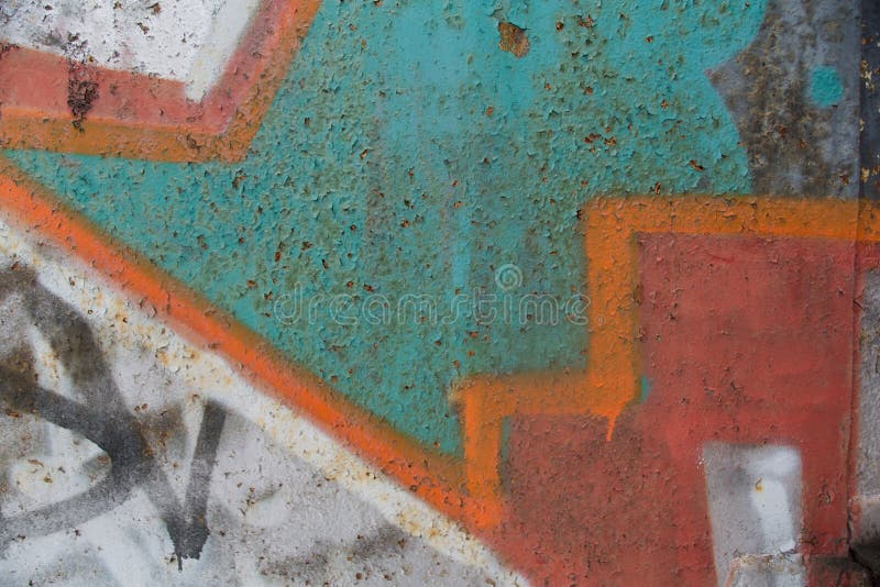 Texture of Old Wall with Colorful Graffiti Stock Photo - Image of color ...