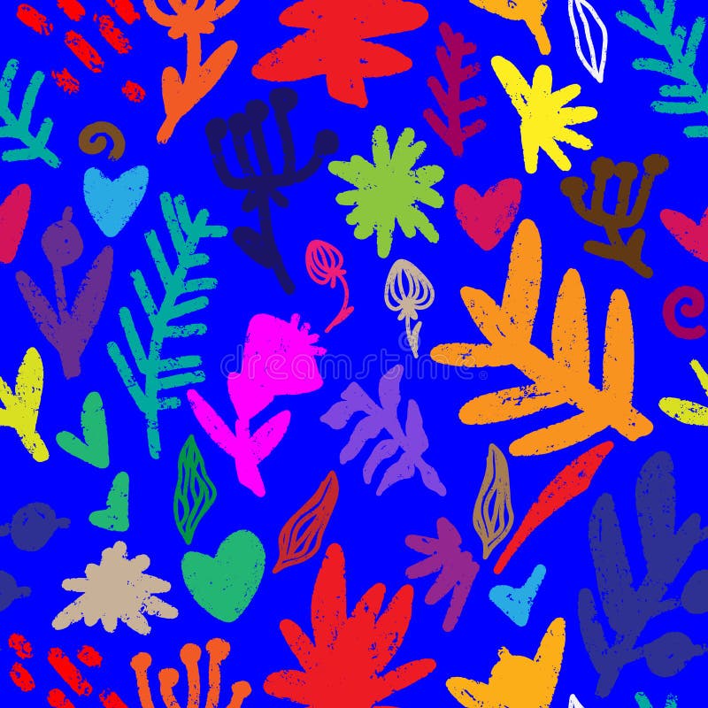 Texture Ornament Stylized Plants Elements Natural Motifs Seamless ...