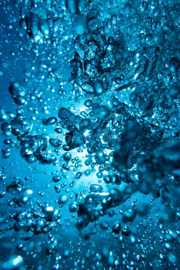 Texture of Oxygen Bubbles in Blue Water Stock Image - Image of pattern ...