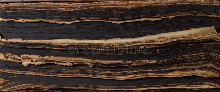 The Texture of the Pages of an Old Book, Side View. a Stack of Old ...