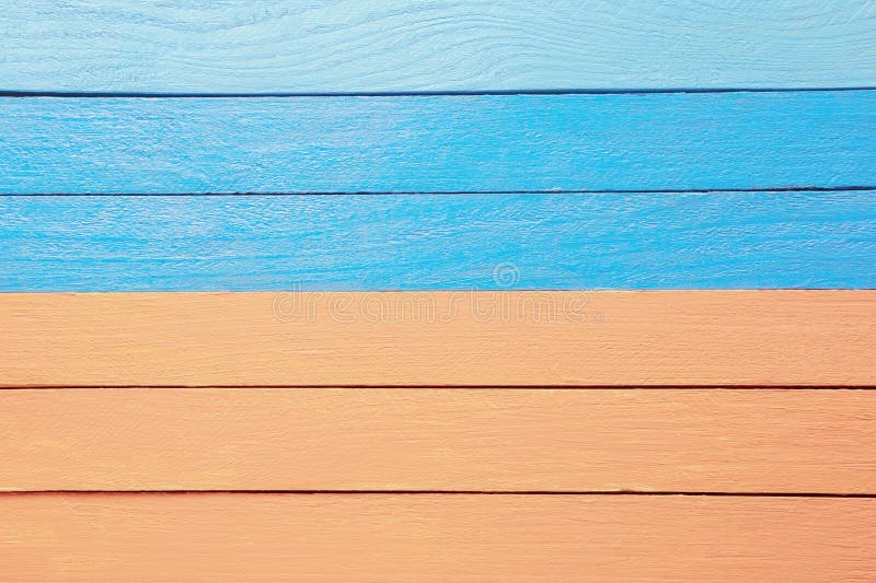 Wooden Boards, Blue and Light-orange Background Stock Photo - Image of ...