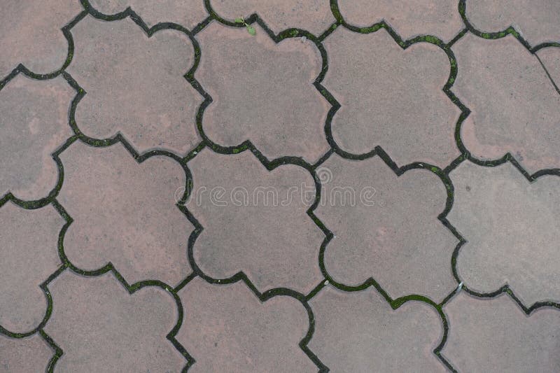 Texture of Pale Pink Pavement of Concrete Tiles with Moroccan Lattice ...